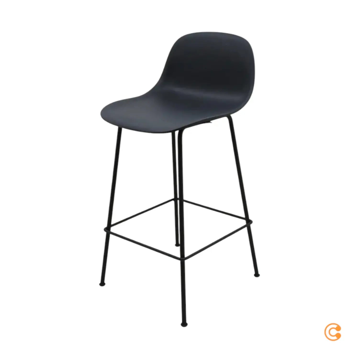 B-Ware Muuto Fiber Barhocker Tube Base Hocker Küchenstuhl Rückenlehne